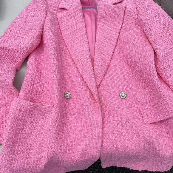 Zara | Jackets & Coats | Zara Pink Blazer | Poshmark